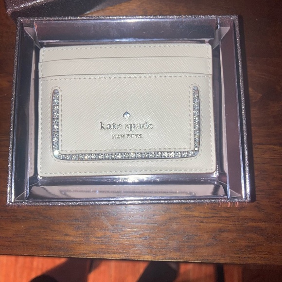 kate spade | Bags | New In Box Kate Spade White Card Holder With ...